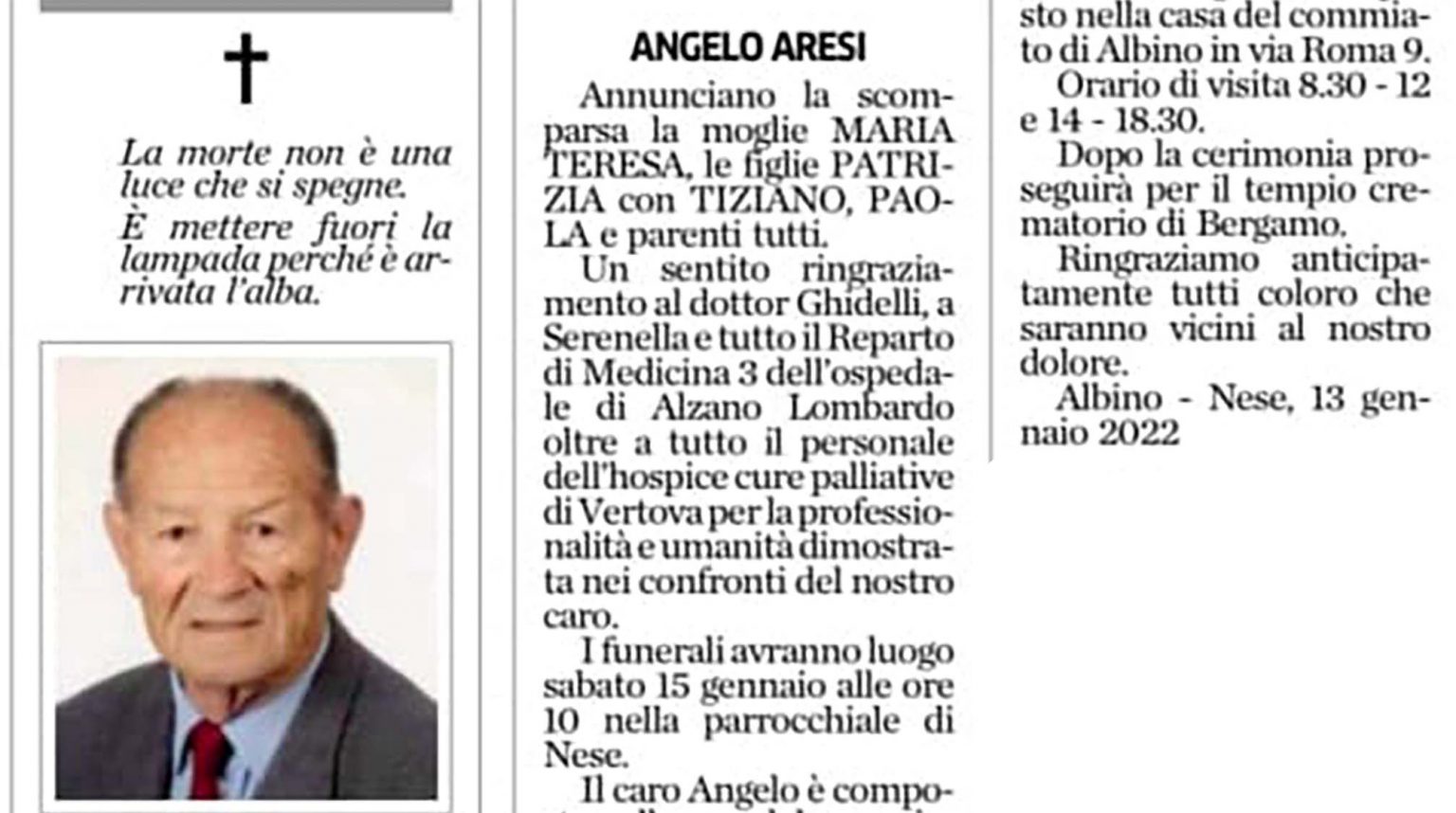 Ci ha lasciato ANGELO ARESI – FIPAV Bergamo
